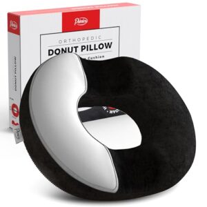 donut pillow, tailbone pain relief, hemorrhoid & postpartum cushion for men and women, helps ease discomfort from tailbone, hemorrhoids, pregnancy, surgery (up to 220 lbs)