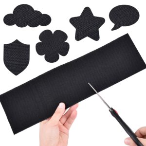 4 Inch x 18 Feet Black Adhesive Hook Loop Tape Heavy Duty, Multi-Purpose Carpet Anti Slip Rug Gripper, Double Sided Hook Loop Rolls, Couch Cushion Grip, Bulk Sticky Straps Wall Hanging Strips