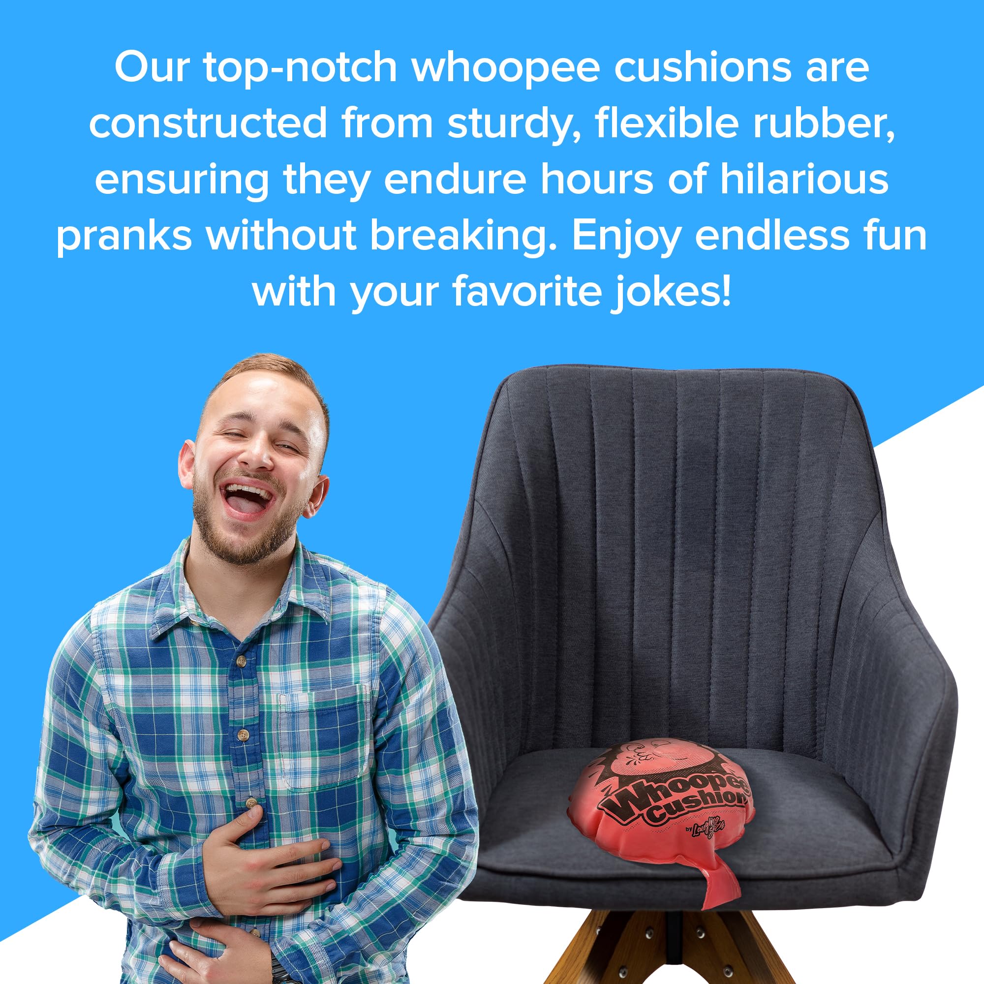 Laughing Smith Mega 8-inch Whoopee Cushion - Giant Fart Sound Prank Toy for Kids - Perfect Joke or Gag Gift, Funniest Fart Game - Durable Woopy Cushion for Parties and Playtime