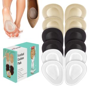 zucnana metatarsal pads for women (12 pieces) | ball of foot cushions for women high heels | soft gel shoe inserts for foot pain relief from mortons neuroma and callus | anti-slip one size fits any