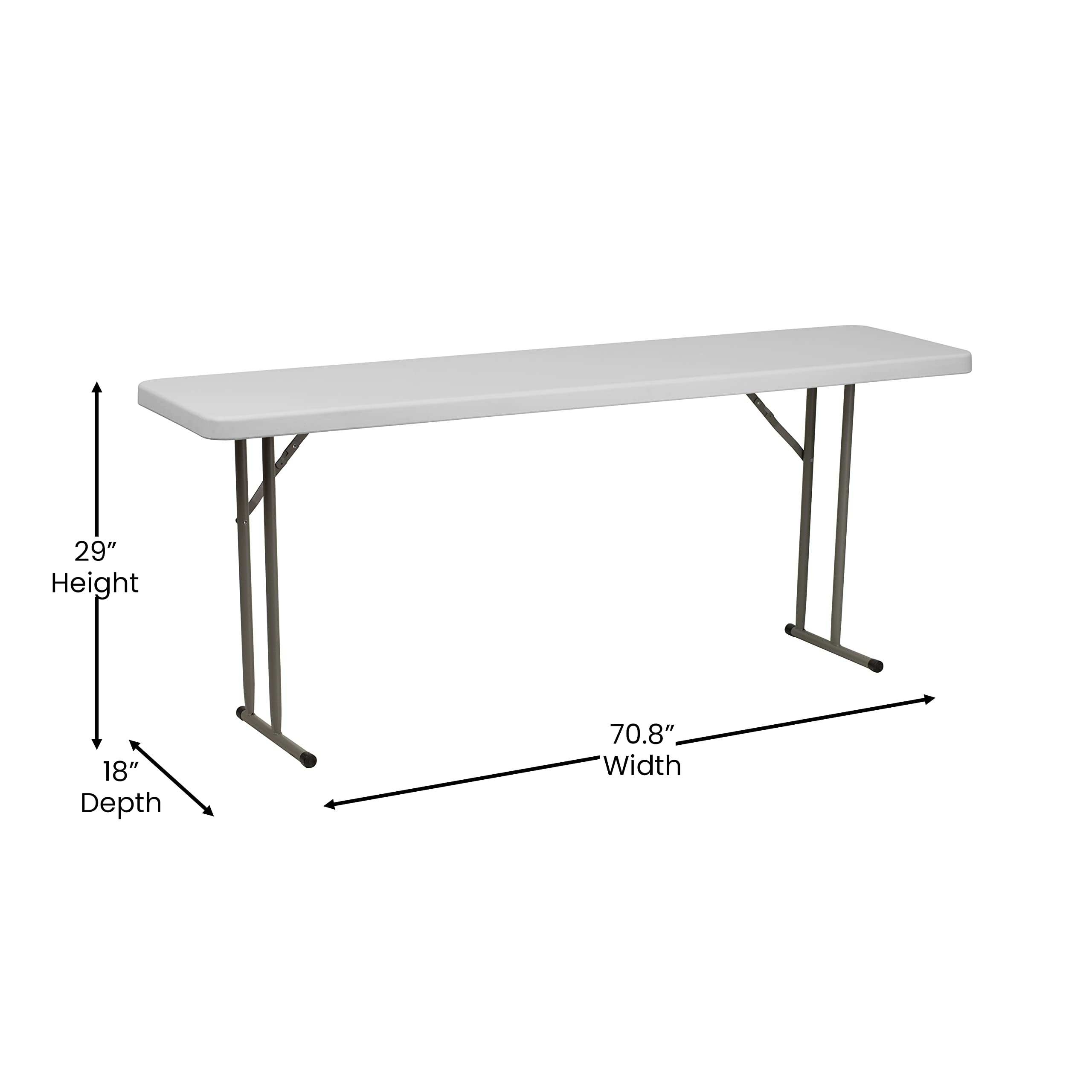 BizChair 6-Foot Rectangle Granite White Plastic Folding Training/Seminar Table