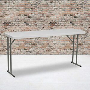 emma + oliver 5-foot rectangle granite white plastic folding training/seminar table