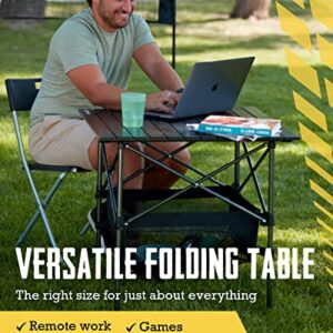 TrailBuddy Folding Camping Table - Aluminum Foldable Table for Tailgating or Camp Site with Carry Bag - Lightweight and Portable for Beach, Picnic, Tailgate & Outdoor Use, 28"x 28" x 28"