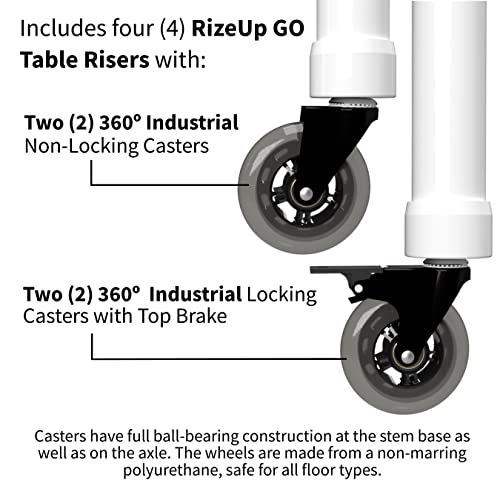 Karben RizeUp GO - Mobile Table Risers for Bent-Leg Folding Tables, Set of 4