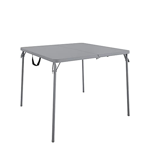 CoscoProducts COSCO XL 38.5" Half Card w/Handle Indoor & Outdoor, Portable, Wheelchair Accessible, Camping, Tailgating, & Crafting Folding Table, Gray, 1-Pack,Grey