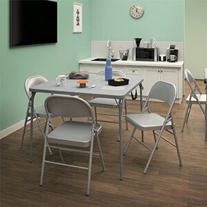 CoscoProducts COSCO XL 38.5" Half Card w/Handle Indoor & Outdoor, Portable, Wheelchair Accessible, Camping, Tailgating, & Crafting Folding Table, Gray, 1-Pack,Grey