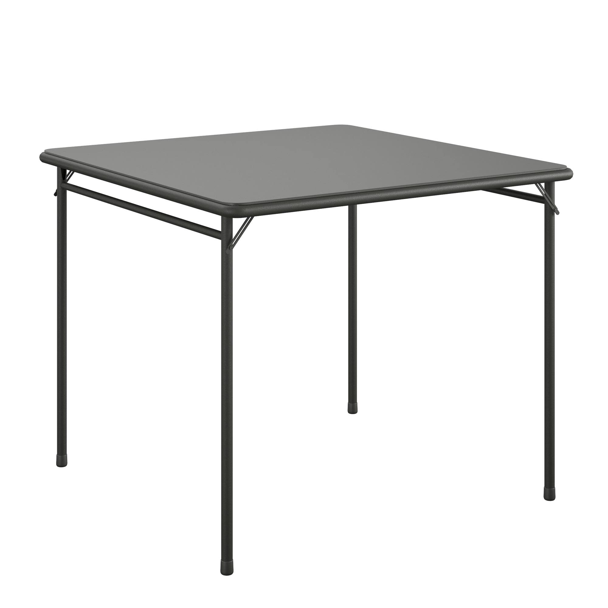 COSCO 34" Square Vinyl Top Folding Card Table, Black