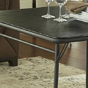 COSCO 34" Square Vinyl Top Folding Card Table, Black