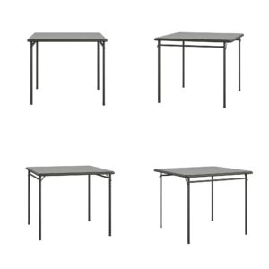 COSCO 34" Square Vinyl Top Folding Card Table, Black