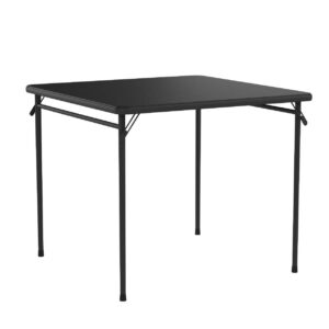 COSCO 34" Square Vinyl Top Folding Card Table, Black