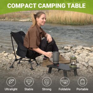 ATEPA Ultralight Compact Small Camping Table, Backpacking Mini Small Folding Camping Side Table for Camp, Portable Table for Outdoor Picnic,Tent,Travel,Beach