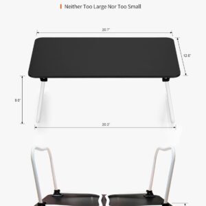 FISYOD Foldable Laptop Desk, Portable Lap Desk Bed Table, Lightweight Breakfast Table Tray Desk, Laptop Stand, Mini Table for Working Writing Drawing Eating Picnic-Black