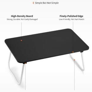 FISYOD Foldable Laptop Desk, Portable Lap Desk Bed Table, Lightweight Breakfast Table Tray Desk, Laptop Stand, Mini Table for Working Writing Drawing Eating Picnic-Black