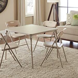 Cosco 5-Piece Folding Table and Chair Set, Antique Linen