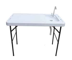 old cedar outfitters fish and game cleaning table with sink and folding legs