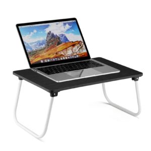 ruxury folding lap desk laptop stand bed desk table tray, breakfast serving tray, portable & lightweight mini table, lap tablet desk for sofa couch floor - black