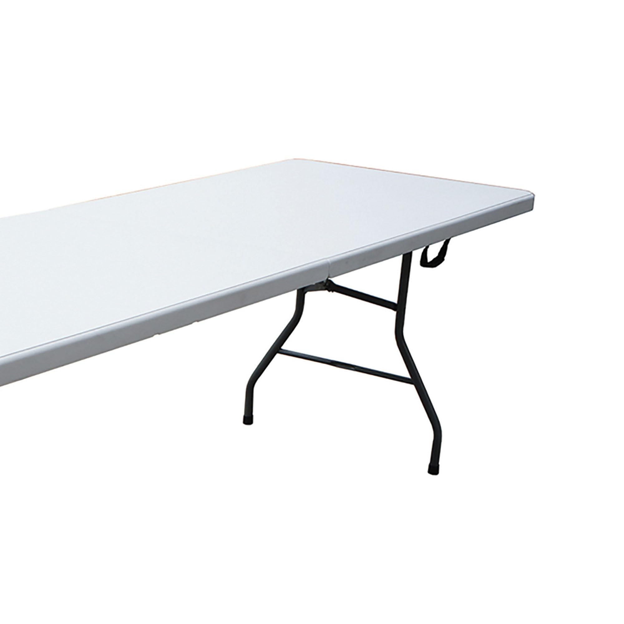 Plastic Development Group Outdoor and Indoor Use 8 Foot Plastic Half Folding Banquet, Kitchen, Dining, and Card Table, White