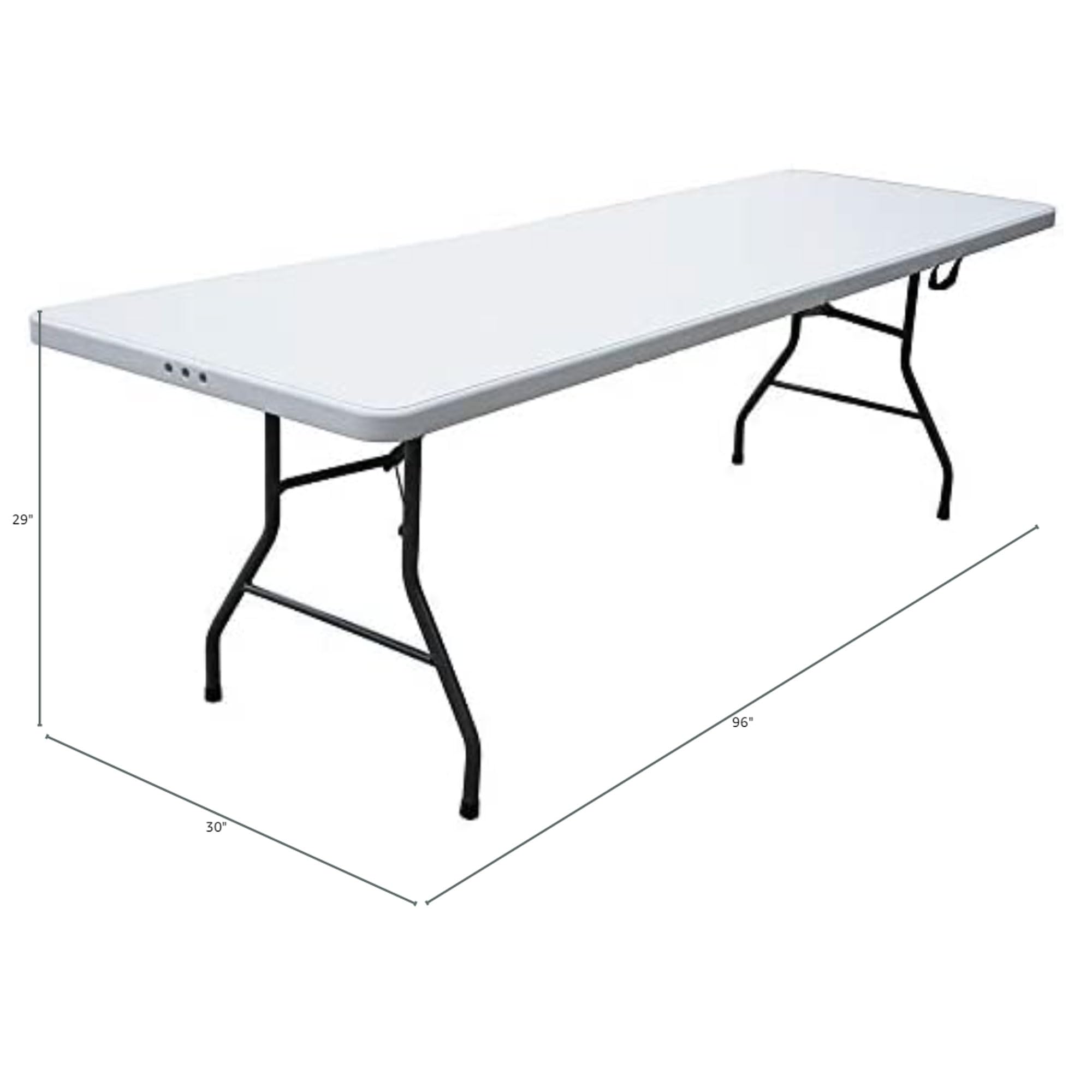 Plastic Development Group Outdoor and Indoor Use 8 Foot Plastic Half Folding Banquet, Kitchen, Dining, and Card Table, White