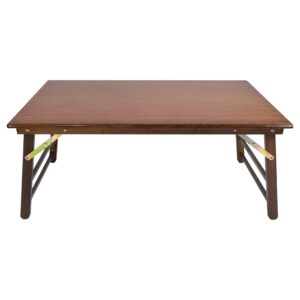 unicoo bamboo folding table, coffee table, kids rectangular foldable activity table for arts, crafts, study & picnic, eco-friendly, space-saving design, no assembly required (antique brown)