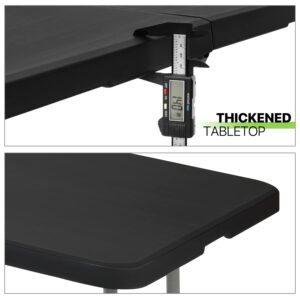 Magshion Folding Tables 8ft Plastic Craft Table Folding Table with Handle for Indoor Outdoor Dining Camping Picnic Party Black