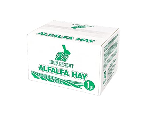 High Desert Alfalfa Hay - Dried Natural Alfalfa Hay for Rabbits, Guinea Pigs, Chinchillas, and Ferrets - Protein and Fiber Rich Food for Small Animals - Healthy Pet Food