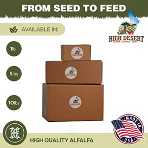 High Desert Alfalfa Hay - Dried Natural Alfalfa Hay for Rabbits, Guinea Pigs, Chinchillas, and Ferrets - Protein and Fiber Rich Food for Small Animals - Healthy Pet Food