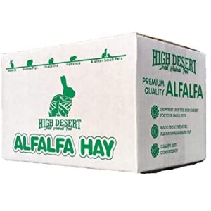 High Desert Alfalfa Hay - Dried Natural Alfalfa Hay for Rabbits, Guinea Pigs, Chinchillas, and Ferrets - Protein and Fiber Rich Food for Small Animals - Healthy Pet Food