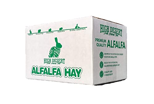 High Desert Alfalfa Hay - Dried Natural Alfalfa Hay for Rabbits, Guinea Pigs, Chinchillas, and Ferrets - Protein and Fiber Rich Food for Small Animals - Healthy Pet Food