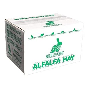 High Desert Alfalfa Hay - Dried Natural Alfalfa Hay for Rabbits, Guinea Pigs, Chinchillas, and Ferrets - Protein and Fiber Rich Food for Small Animals - Healthy Pet Food