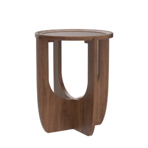 COZAYH Rustic Farmhouse End Table, French Country Accent Side Table for Family, Dinning or Living Room, Small Spaces, Modern, Round, Brown End Table