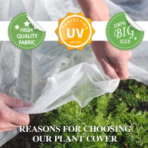 HORTIFAN Plant Covers Freeze Protection, 10FT x 50FT 0.9oz Reusable Floating Row Cover Plant Blankets Frost Cloth for Clod Winter Frost Sun Pest Protection