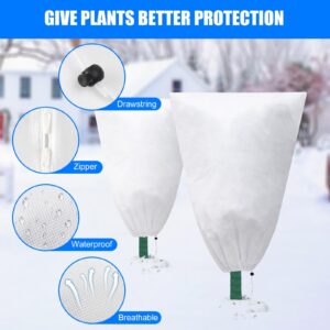 WOSCMI Plant Covers Freeze Protection 78.7" x 94.5"Large Frost Cloth for Plants Frost Blankets Tree Freeze Protection Winter Freezer Covers with Drawstring-2 Pack