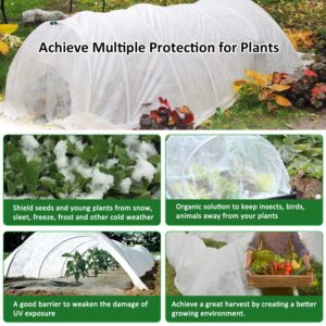 Toolifer Plant Covers Freeze Protection, 10x50FT Rectangular Plant Blanket for Winter, Reusable Floating Row Fabric Cover Frost Cloth for Snow Sleet Wind Pest Protection(No Frame or Hoops Include)