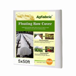 agfabric plant covers freeze protection 5'x50' 0.55oz frost blankets for plants drawstring bags shrub blanket,white