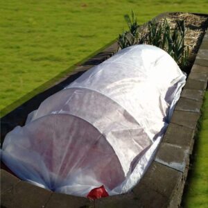 Agfabric Plant Covers Freeze Protection 5'x50' 0.55oz Frost Blankets for Plants Drawstring Bags Shrub Blanket,White