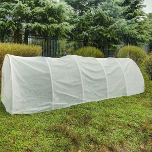 Agfabric Plant Covers Freeze Protection 5'x50' 0.55oz Frost Blankets for Plants Drawstring Bags Shrub Blanket,White