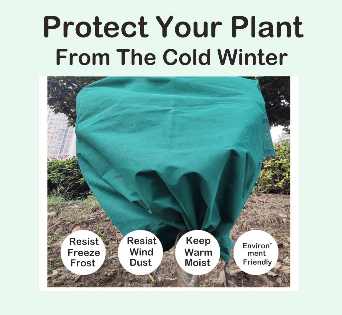 Plant Covers Freeze Protection 2 Packs Extra Thick Fabric 4oz/yd² Frost Cloth Plant Freeze Protection Plant Covers Winter Protection (Width 10Feet - Tall 10Feet)