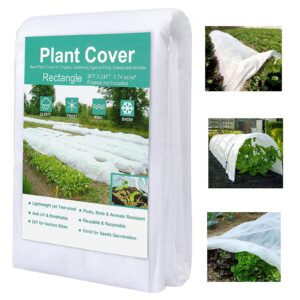 aisbaob garden plant covers freeze protection 8ftx24ft fabric plant blanket floating row cover for cold weather reusable plant covers for winter frost protection sun protection