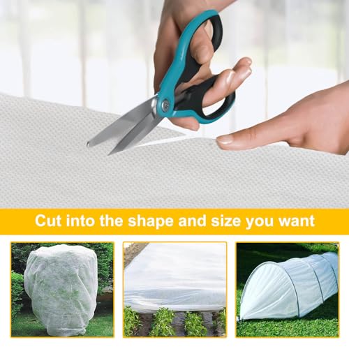 10 X 30FT Plant Covers Freeze Protection, White Nonwoven Fabric Frost Blankets for Outdoor Plants with 20Pcs Stainless Steel Clips, Plant Covers for Winter Greenhouse Frost Sun Shade Protection