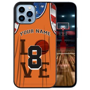 Custom Basketball Jersey Design Your Own Personalized Name and Number Rubber Cover Phone case for Samsung Galaxy A15/A25/A14/A54/A53 5G/A03S/A02S/A10E/A12/A13/A32/A33/A42/A51/A52/A71