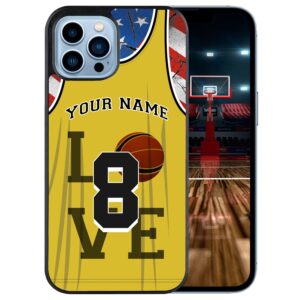 Custom Basketball Jersey Design Your Own Personalized Name and Number Rubber Cover Phone case for Samsung Galaxy A15/A25/A14/A54/A53 5G/A03S/A02S/A10E/A12/A13/A32/A33/A42/A51/A52/A71