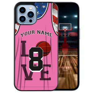 Custom Basketball Jersey Design Your Own Personalized Name and Number Rubber Cover Phone case for Samsung Galaxy A15/A25/A14/A54/A53 5G/A03S/A02S/A10E/A12/A13/A32/A33/A42/A51/A52/A71