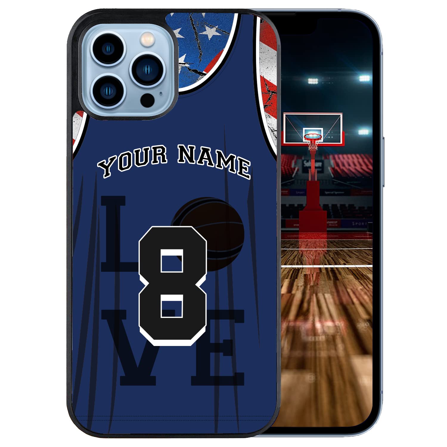 Custom Basketball Jersey Design Your Own Personalized Name and Number Rubber Cover Phone case for Samsung Galaxy A15/A25/A14/A54/A53 5G/A03S/A02S/A10E/A12/A13/A32/A33/A42/A51/A52/A71