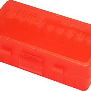 MTM 50 Round Flip-Top Ammo Box 380/9MM Cal (Clear Red)