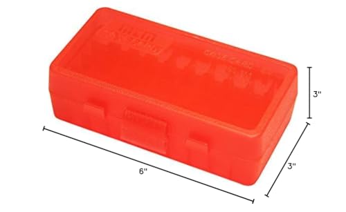 MTM 50 Round Flip-Top Ammo Box 380/9MM Cal (Clear Red)