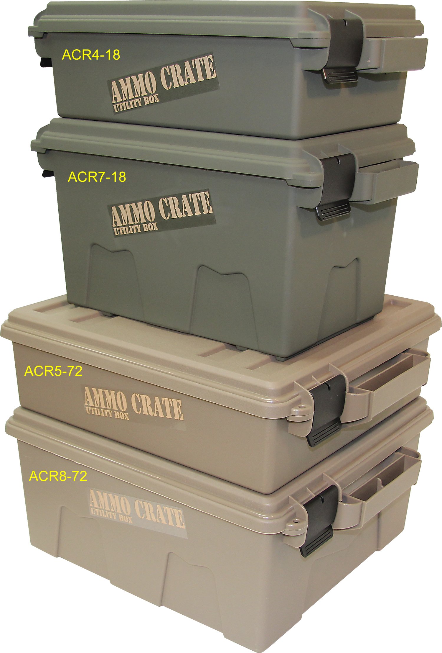 MTM ACR4-18 Ammo Crate Utility Box-Carry up to 65lbs of gear-Stackable design, double padlock for security - Water-resistant O-ring seal - Army Green