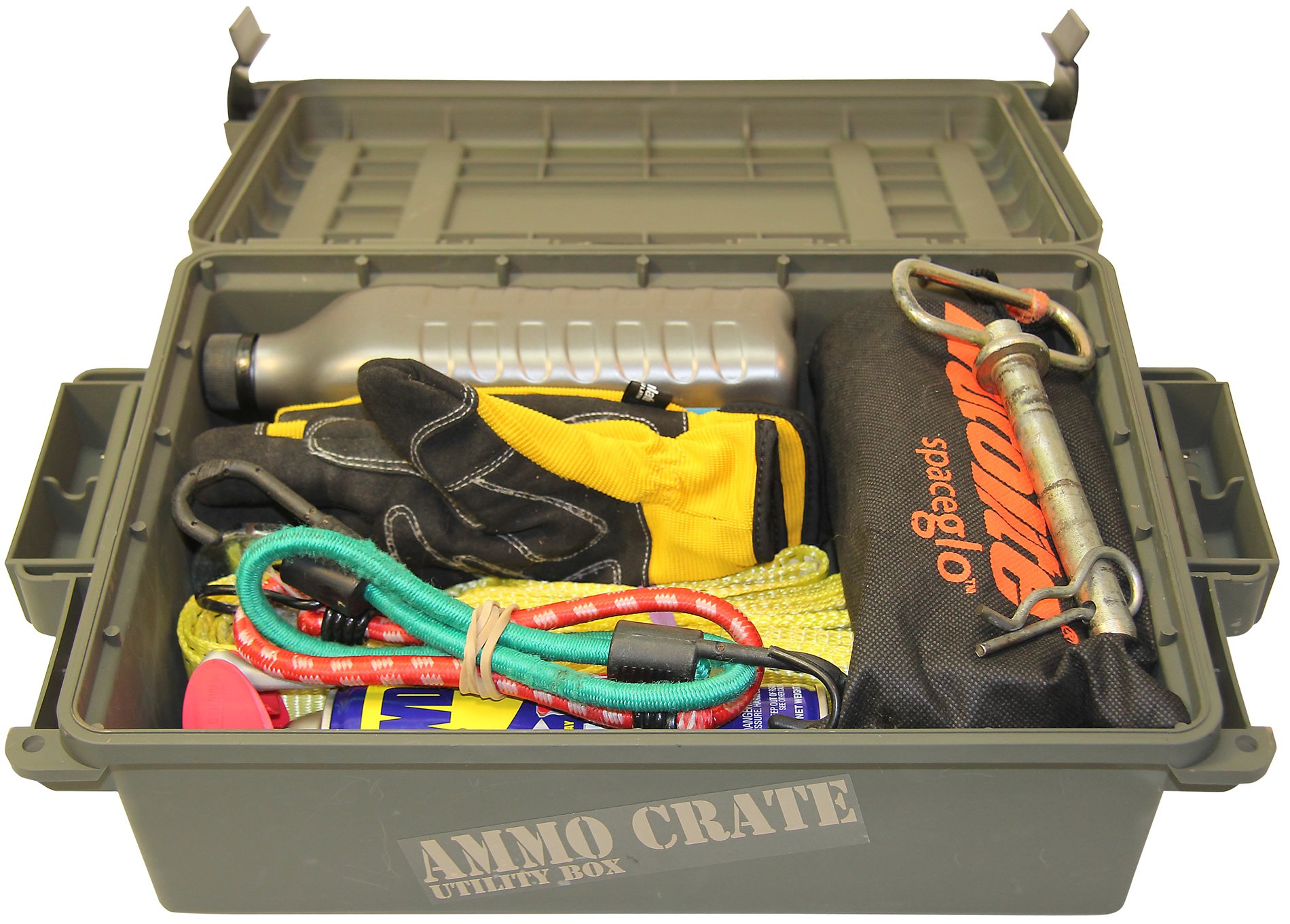 MTM ACR4-18 Ammo Crate Utility Box-Carry up to 65lbs of gear-Stackable design, double padlock for security - Water-resistant O-ring seal - Army Green