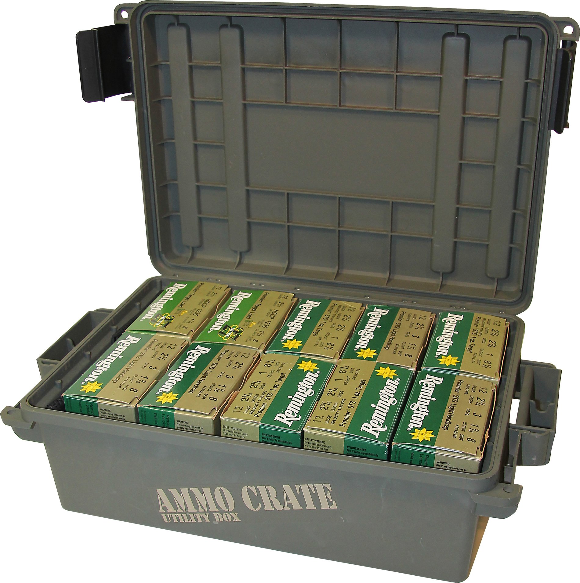 MTM ACR4-18 Ammo Crate Utility Box-Carry up to 65lbs of gear-Stackable design, double padlock for security - Water-resistant O-ring seal - Army Green