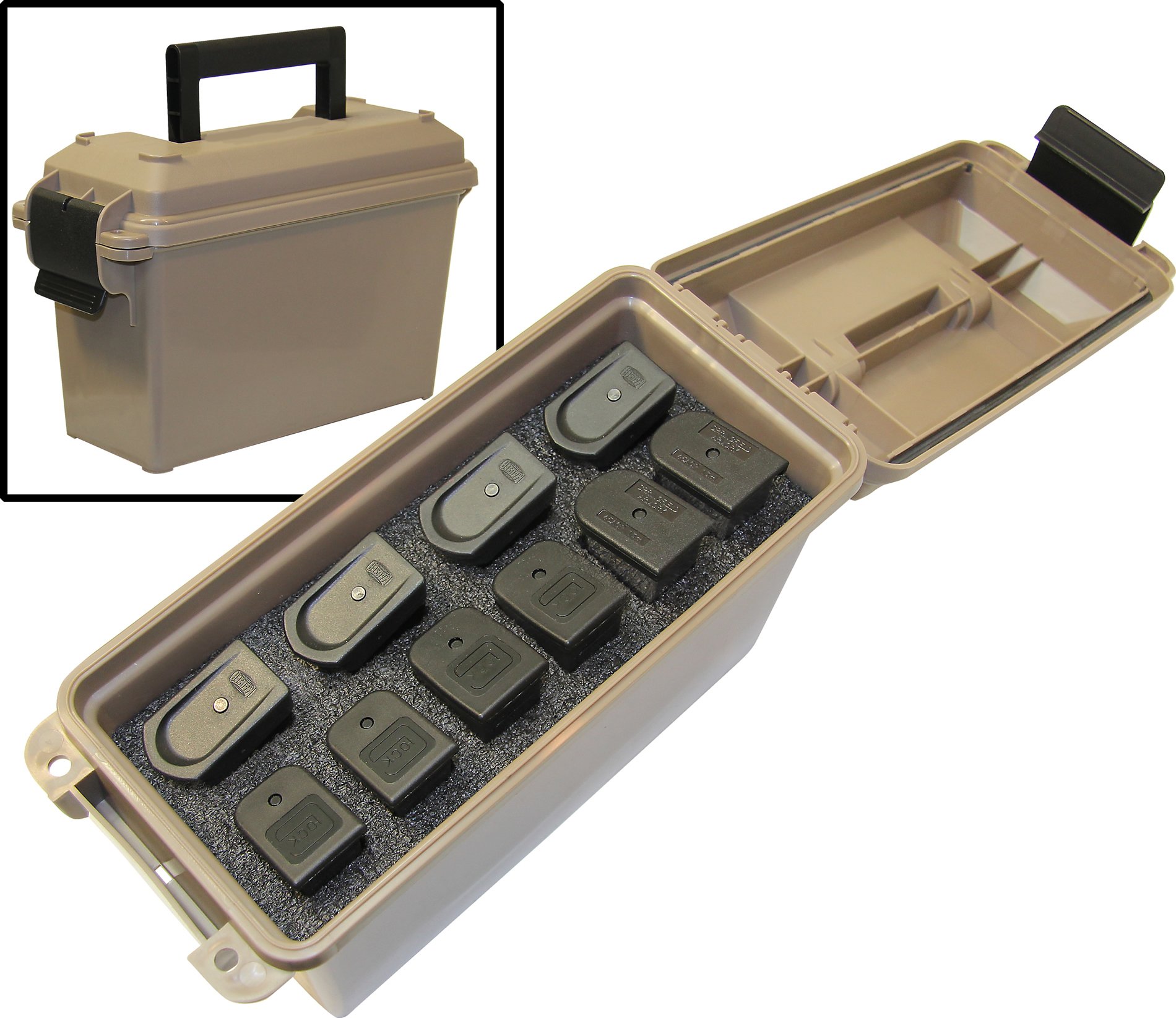 MTM TMCHG Tactical Magazine Can Handgun for Pistol Magazine Storage, USA Made, Dark Earth