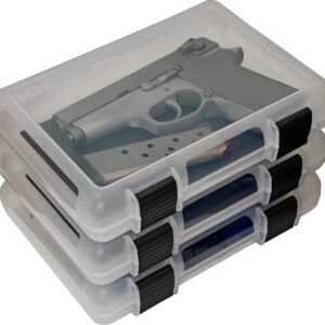 MTM In-Safe Handgun Storage and Organizing Case ISC12, Clear, 12-Inch (3-Pack)